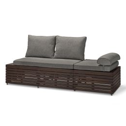 Tchibo - 2-in-1 Sofa-Liege mit Relax-Komfort-Kissen - 204,5x72,5x81,5cm - dunkelbraun - Eukalyptusholz / Polyester / Polyurethan