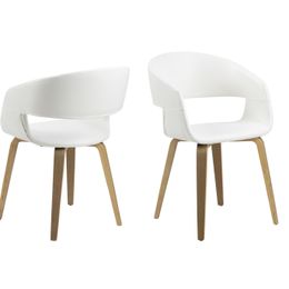 Tchibo - Stuhl &raquo;Nova&laquo; - 52,5x49,5x77cm - wei&szlig; - Polyurethan / Holz / Holz