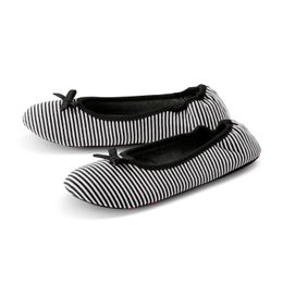 Tchibo - Ballerina-Hausschuhe - Damen - Gr. 38-39 - schwarz/gestreift