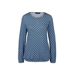 Tchibo - Lang&auml;rmliges Blusenshirt - Damen - Gr. L - dunkelblau/print