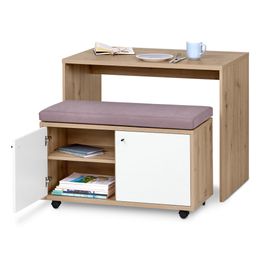 Tchibo - Bank-Tisch-Set - 85x38x52cm - schwarz - Holz / Aluminium / Polyester