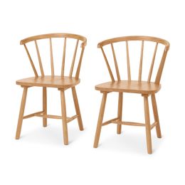 Tchibo - 2 Massivholzst&uuml;hle mit Armlehne - 55x50,5x77cm - braun - Eichenholz