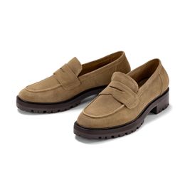 Tchibo - Veloursleder-Loafer - Damen - Gr. 37 - braun