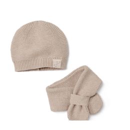 Tchibo - Strickm&uuml;tze und Schal - Gr. 45-48 - braun
