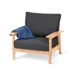 Tchibo - Einzelsessel aus Eschen-Massivholz - 83,5x77,5x82cm - braun - Polyester / Schaumstoff / Polyurethan