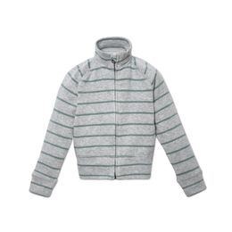 Tchibo - Sportive Strickjacke - Kinder - Gr. 110/116 - grau/gestreift