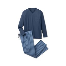 Tchibo - Pyjama - Herren - Gr. S - hellblau/gestreift