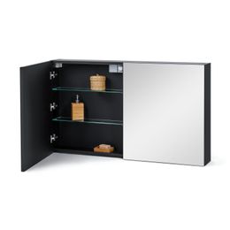 Tchibo - Spiegelschrank mit integrierter LED-Beleuchtung - 120x18x70cm - schwarz - Holz / Glas / Glas