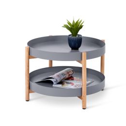 Tchibo - Runder Couchtisch mit Extra-Ablage - braun