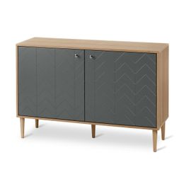 Tchibo - Kommode mit 2 T&uuml;ren - 119,5x38x79,5cm - braun - Holz / Eichenholz / Metall