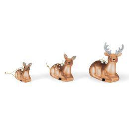 Tchibo - 3 Baumschmuck-Waldtier-Figuren - silber