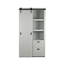Tchibo - Schiebet&uuml;renschrank - 122x37x230cm - grau - Holz