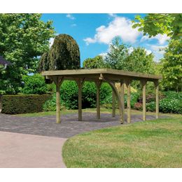 Karibu-Einzel-Carport &raquo;Classic&laquo; - 273x586x234cm - naturfarben - Fichtenholz / Stahl