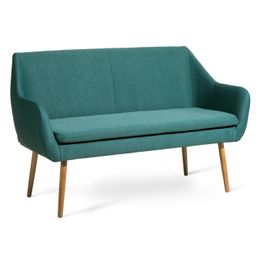 Max Winzer Nordisches K&uuml;chensofa &raquo;Nora&laquo; - 140x67x89cm - braun - Polyester / Holz / Buchenholz