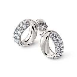 Tchibo - Ovale Ohrstecker veredelt mit Kristallen von Swarovski - silber