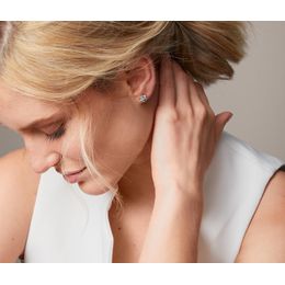 Tchibo - Ohrstecker veredelt mit Kristallen von Swarovski - Damen - Gr. geblistert - silber
