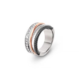 Tchibo - Ring veredelt mit Kristallen von Swarovski - Damen - Gr. 19 - silber