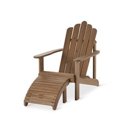 Tchibo - Beach Chair mit Fu&szlig;teil - 67,5x95,5x94cm - braun - Akazienholz / Stahl