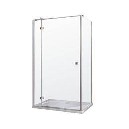 Breuer -Dusche &raquo;Espira&laquo; &ndash; Dreht&uuml;r mit Festteil und Seitenwand - Gr. 90*90 - silber