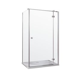 Breuer -Dusche &raquo;Espira&laquo; &ndash; Dreht&uuml;r mit Festteil und Seitenwand - Gr. 90*90 - silber