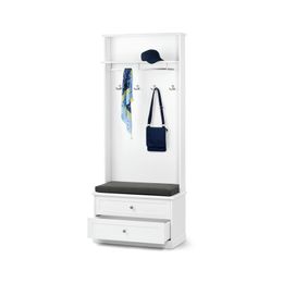 Tchibo - Garderobe mit Sitzbank - 83x42x202cm - silber - Holz / Polyester / Metall
