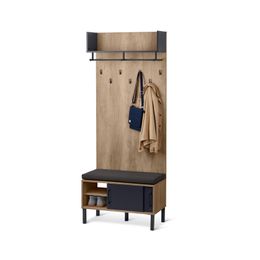 Tchibo - Garderobe mit Sitzbank im Industrial Style - 80x40x200cm - anthrazit - Holz / Stahl / Polyester