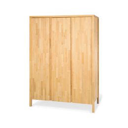 Pinolino-Kleiderschrank &raquo;Enno&laquo; aus Massivholz - 140x52x194cm - braun - Buchenholz / Holz / Stahl