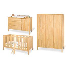 Pinolino-Babyzimmer &raquo;Enno&laquo; aus Massivholz - 149x77x85cm - braun - Buchenholz / Stahl / Holz