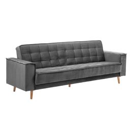 Tchibo - 3-Sitzer-Schlafsofa &raquo;Jolene&laquo; - 240x78x84cm - anthrazit - Holz / Polyester / Buchenholz