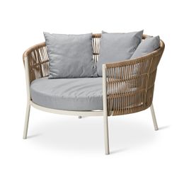 Tchibo - Lounge-Sessel &raquo;Liska&laquo; mit Relax-Komfort-Kissen - 118x114x82cm - hellgrau - Aluminium / Polyethylen / Polyester