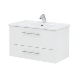 Tchibo - Waschtisch &raquo;Runa WT 850&laquo; - 85x45,5x52,5cm - wei&szlig; - Holz / Keramik / Metall
