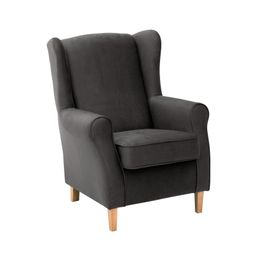 Tchibo - Ohrensessel &raquo;Luke&laquo; - 77x86x103cm - anthrazit - Polyester / Buchenholz