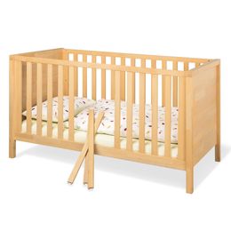 Pinolino-Kinderbett &raquo;Enno&laquo; aus Massivholz - 149x77x85cm - braun - Buchenholz / Stahl