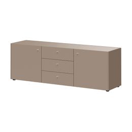Germania-Sideboard &raquo;Monteo&laquo; - 160x42x55cm - anthrazit - Holz / Glas / Aluminium