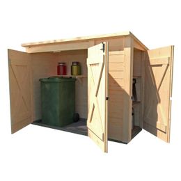 Weka Multibox mit seperatem Ordnungs-Schrank - 205x87x152cm - naturfarben - Holz / Holz