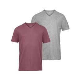 Tchibo - 2 T-Shirts mit V-Ausschnitt - Herren - Gr. L - hellgrau