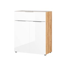 Germania-Kommode &raquo;Oakland 3696&laquo; - 83x42x102cm - braun - Holz / Glas / Acryl