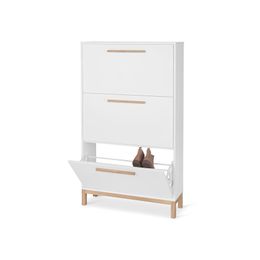 Tchibo - Schuhschrank-Kipper &raquo;Eklund&laquo; mit 3 F&auml;chern - 80x25x135cm - braun - Holz / Eichenholz / Filz