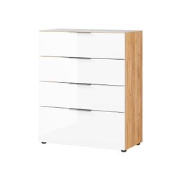 Germania-Kommode &raquo;Oakland 3695&laquo; - 83x42x102cm - braun - Holz / Glas / Acryl