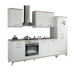 respekta-Premium-Retro-K&uuml;chenblock - 275x60x215cm - braun - Kunststoff / Edelstahl