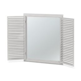 Tchibo - Spiegel mit Lamellen-Fensterl&auml;den - 144x4x102cm - wei&szlig; - Holz / Glas
