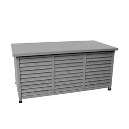 Leco-Kissenbox &raquo;Vintage&laquo; - 130x64x60cm - anthrazit - Holz / Holz / Blech