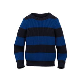 Tchibo - Grobstrickpullover - Jungen - Gr. 110/116 - dunkelblau/gestreift
