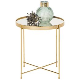 Xora Beistelltisch, Gold, Metall, Glas, rund, rund, 42.5x45.5x42.5 cm, Wohnzimmer, Wohnzimmertische, Beistelltische, Beistelltische Metall