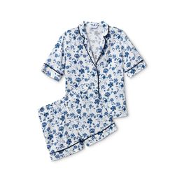 Tchibo - Shorty-Pyjama - Damen - Gr. 46 - wei&szlig;/gebl&uuml;mt