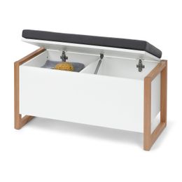 Tchibo - Stauraumsitzbank mit Polster - 84x40x48cm - braun - Holz / Eschen-Massivholz / Polyester