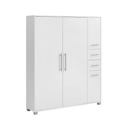 Schildmeyer-Schuhschrank &raquo;Milo H1320&laquo; - 132x33x161,5cm - silber - Holz / Metall / Kunststoff