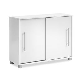Schildmeyer-Schiebet&uuml;renschrank &raquo;Milo&laquo; - 100x36x78,5cm - silber - Holz / Metall / Kunststoff
