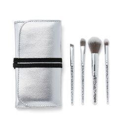 Tchibo - Kosmetikpinsel-Set mit Tasche - silber