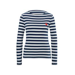 Tchibo - Gestreiftes Langarm-Shirt mit Herz-Applikation - Damen - Gr. XXL - dunkelblau/gestreift